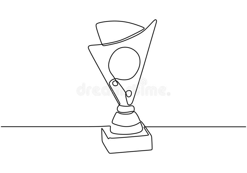 Trophy One Line Drawing Stock Illustrations – 305 Trophy One Line ...