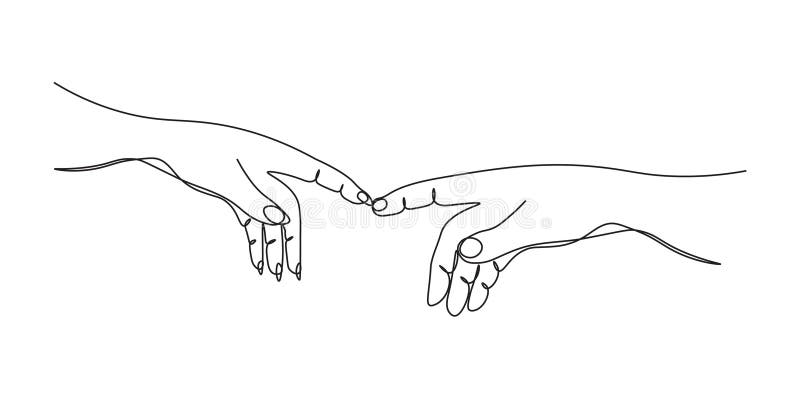 Continuous One Line Drawing Two Hands Touch Each Other. Reconciliation ... Continuous One Line Drawing Two Hands Touch Each Other. Reconciliation ...