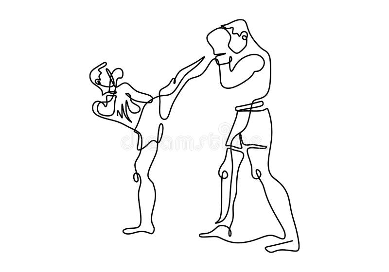 Continuous Line Drawing Boxing Stock Illustrations – 356 Continuous ...