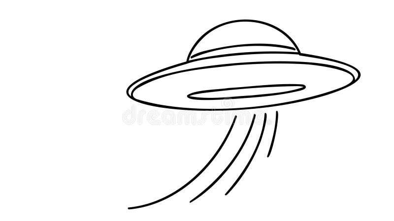 Continuous One Line Drawing UFO. Unidentified Flying Object. Outer ...