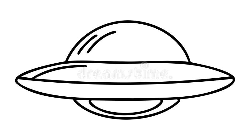 Continuous One Line Drawing UFO. Unidentified Flying Object. Outer ...