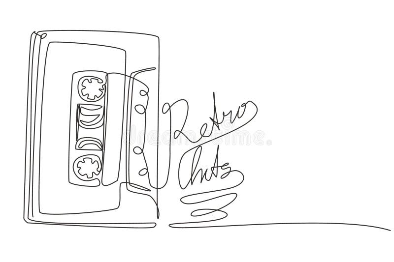 Continuous One Line Drawing Vector Illustration of Tape Spelling the ...