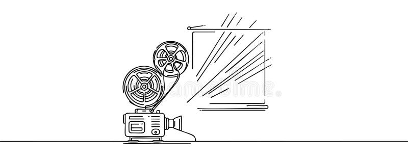 Continuous One Line Drawing of Video Camera. Vector Illustration in One ...