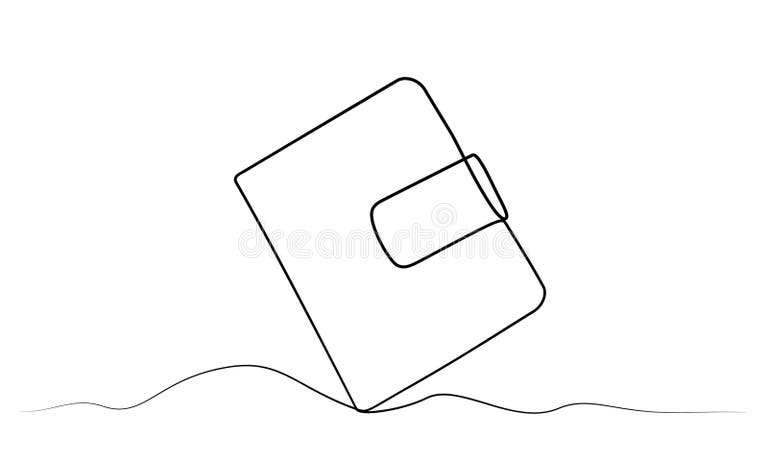 Continuous One Line Drawing of a Wallet. Vector Stock Illustration ...