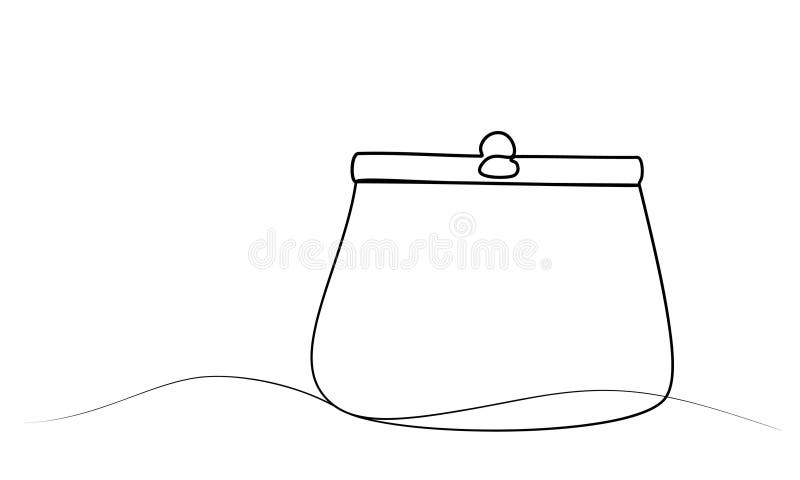 Continuous One Line Drawing of a Wallet. Vector Stock Vector ...