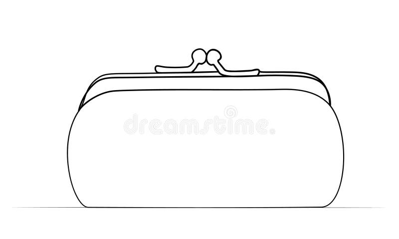 Continuous One Line Drawing of a Wallet. Vector Stock Vector ...