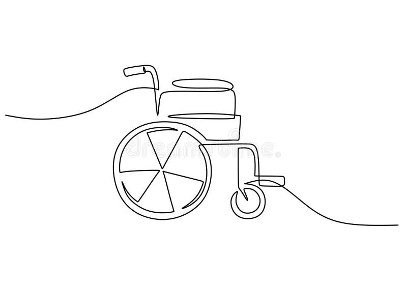 Continuous One Line Drawing of a Wheelchair for Individuals with ...