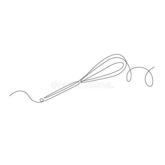 Continuous One Line Drawing Whisk. Stock Vector Illustration. Stock ...
