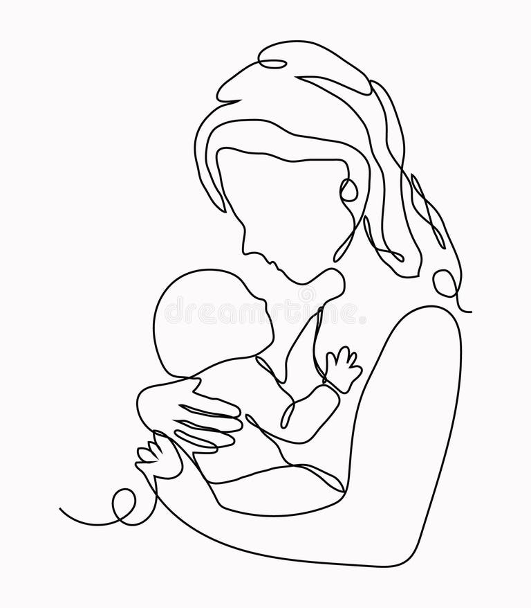 Continuous Line Drawing Two Woman Stock Illustrations 1 563
