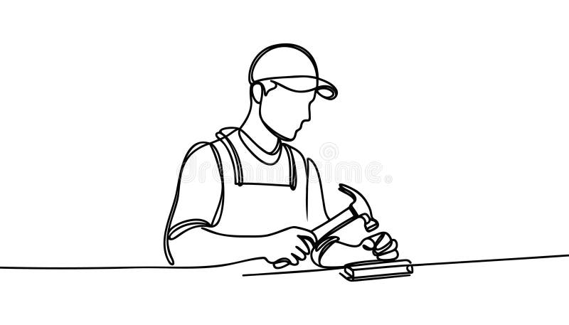 One Line Drawing Worker Stock Illustrations – 5,455 One Line Drawing ...