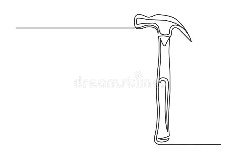 Line Hammer Icon Isolated on White Background. Tool for Repair ...