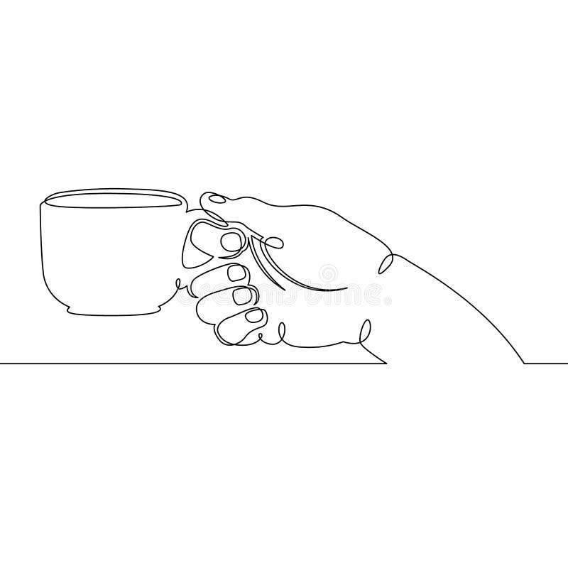 Hand with a Cup of Tea Coffee Stock Vector - Illustration of single ...