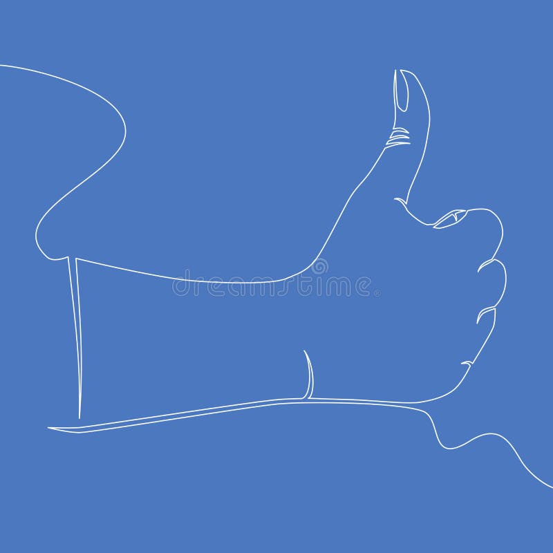 Continuous One Line Hand Showing Great Sign Stock Vector - Illustration ...