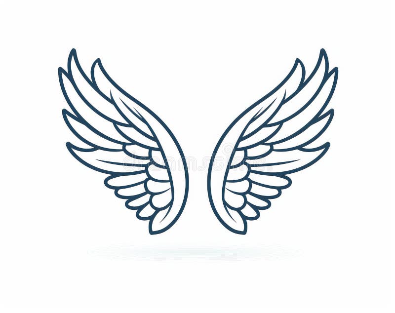 A Continuous One-line Illustration of Angle Wings. Modern Outline ...