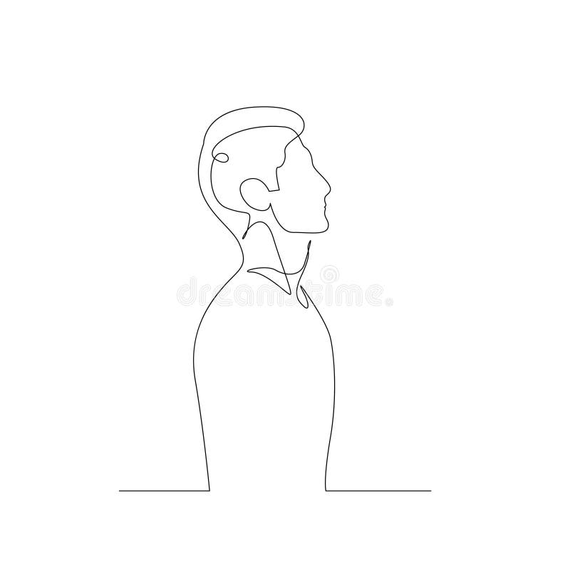 Continuous One Line Man Side View. Vector Illustration. Stock Vector ...