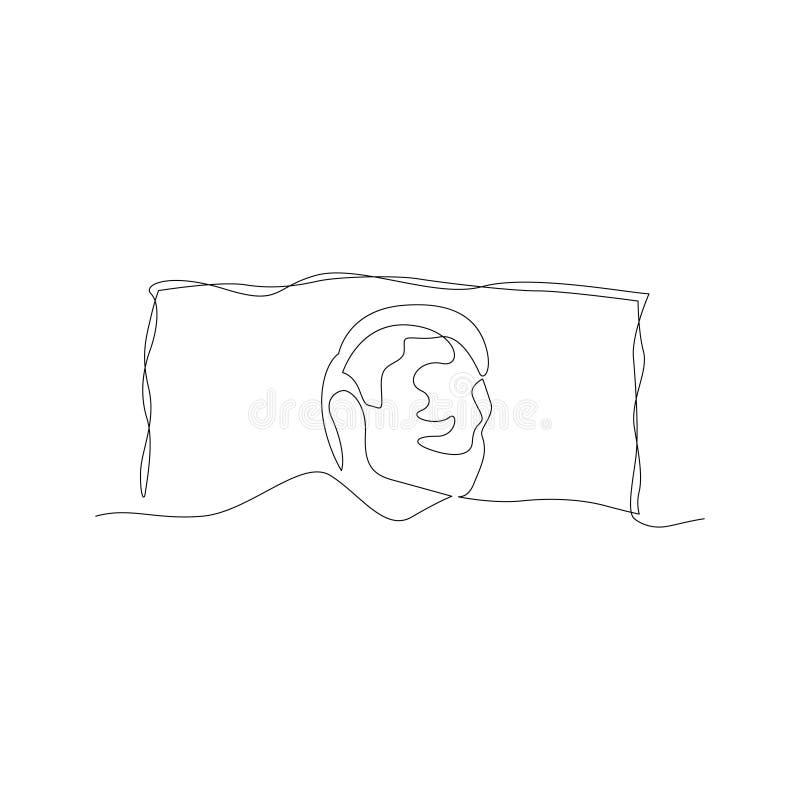 Continuous One Line Man Sleeping Under the Blanket on the Pillow ...