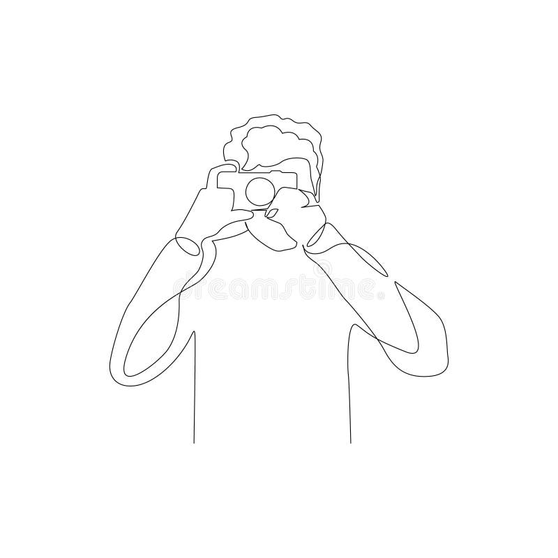 Camera One Line Drawing Simple Stock Illustrations – 168 Camera One ...