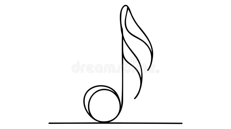 Continuous One Line Music Note, Musical Notes One Line on White ...