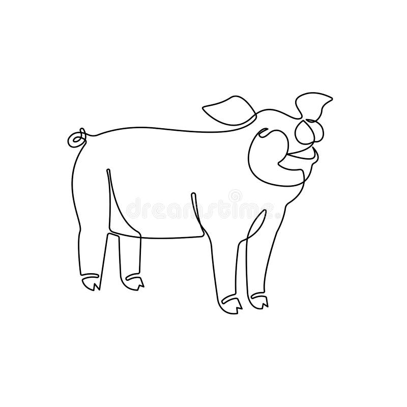 Continuous Line Pig Stock Illustrations – 224 Continuous Line Pig Stock ...