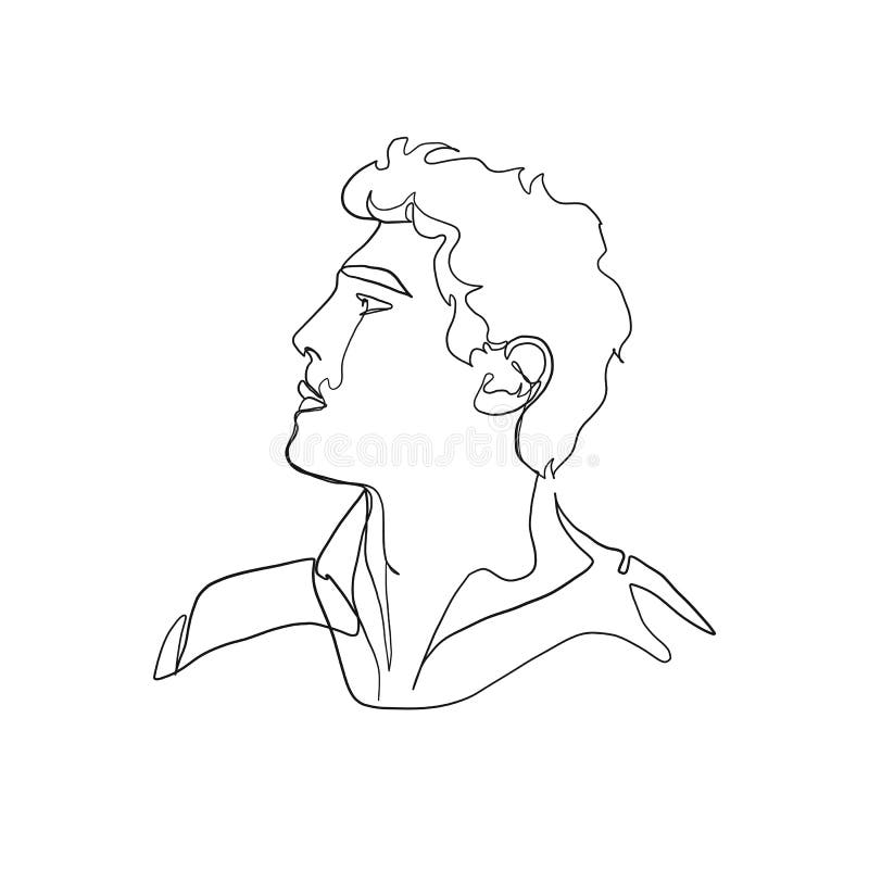 Continuous One Line Portrait Man. Stock Vector - Illustration of modern ... Continuous One Line Portrait Man. Stock Vector - Illustration of modern ...