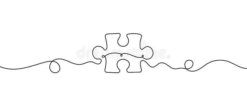 Continuous Line Puzzle Piece Stock Illustrations – 202 Continuous Line ...