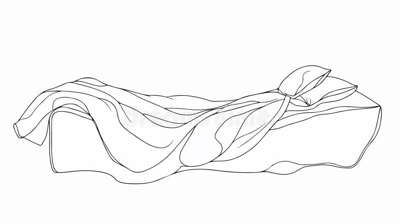 Continuous One Line Sleeping Bed Line Art Drawing Stock Vector ...