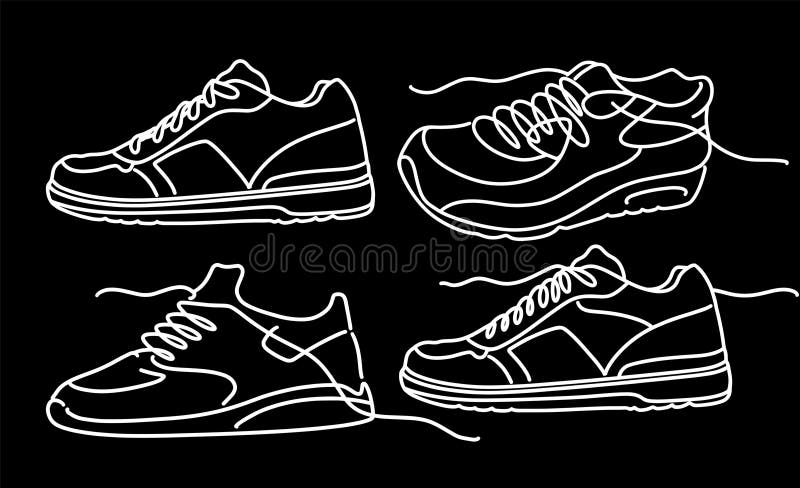 Sneaker Outline Drawing Vector Stock Illustrations – 1,850 Sneaker ...