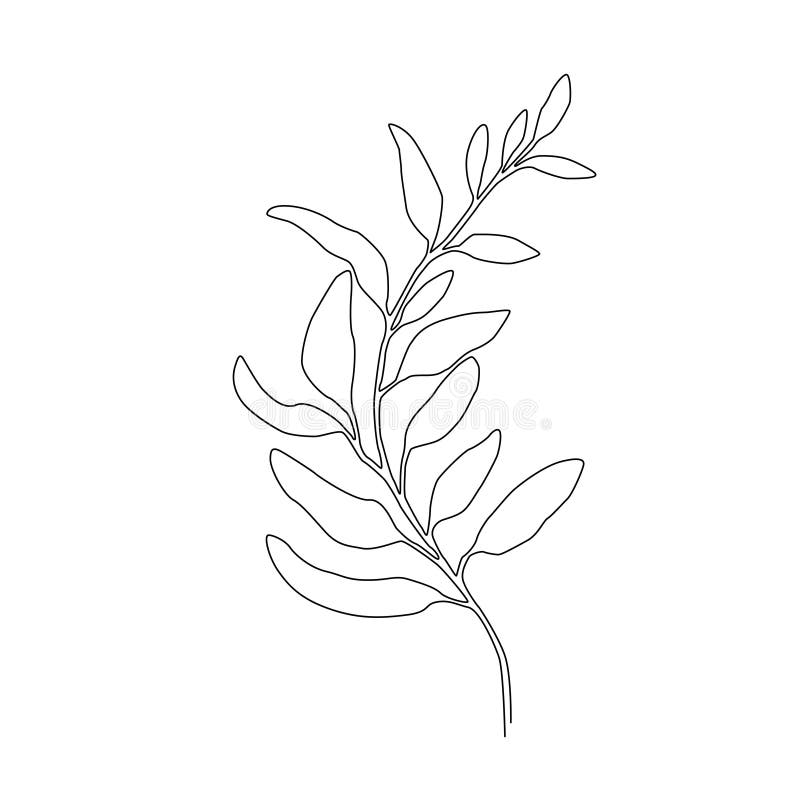 Continuous One Line Tree Leaf. Vector Illustration. Stock Vector ...