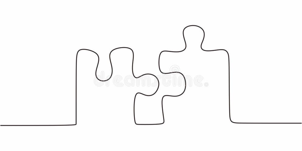 Continuous One Line Vector Puzzle Piece. Icon Problem Solving Concept ...