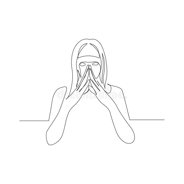 Continuous One Line Woman is Plotting Something. Conspiracy Planning ...