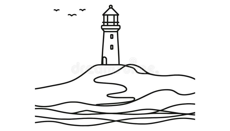Lighthouse Continuous Line Drawing Stock Illustrations – 109 Lighthouse ...