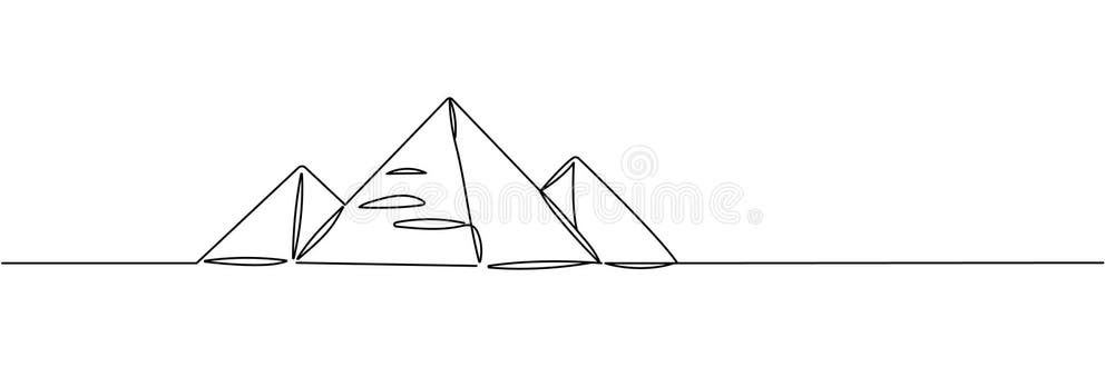 Continuous One Simple Single Abstract Line Drawing of Pyramids in ...