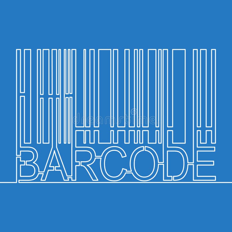 Continuous One Single Line Drawing Barcode Concept Stock Vector ...