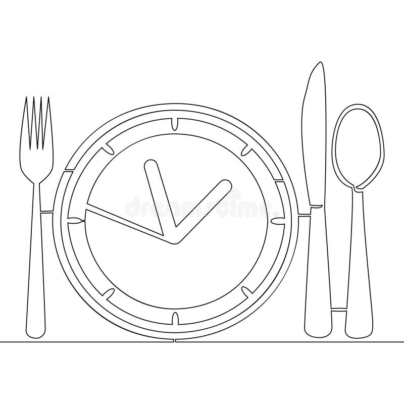 Continuous Line Drawing Intermittent Fasting. Personal Diet Plan ...