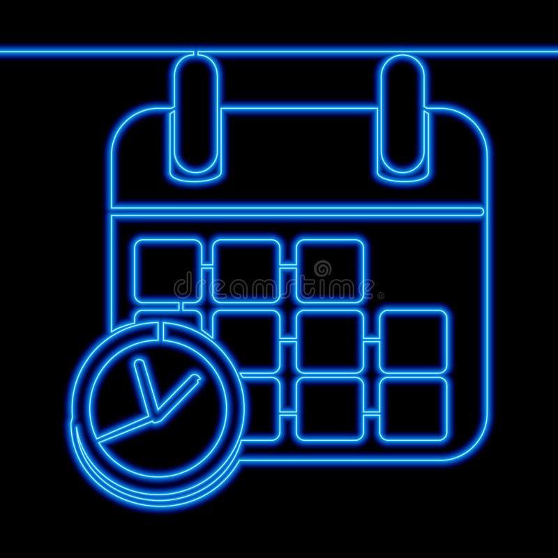 Continuous Line Drawing Office Clock with Calendar Planner Deadline ...