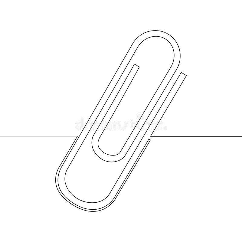 Continuous Line Drawing Paper Clip Attach Concept Stock Vector ...
