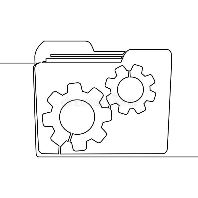 Continuous Line Folder Stock Illustrations – 140 Continuous Line Folder ...