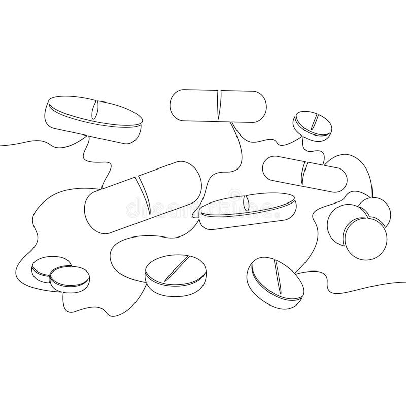 One Line Drawing Pills Stock Illustrations – 70 One Line Drawing Pills ...