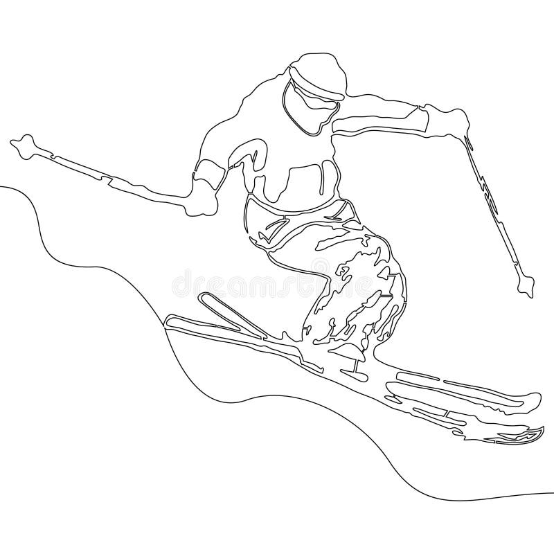 Skiing One Line Stock Illustrations – 79 Skiing One Line Stock ...