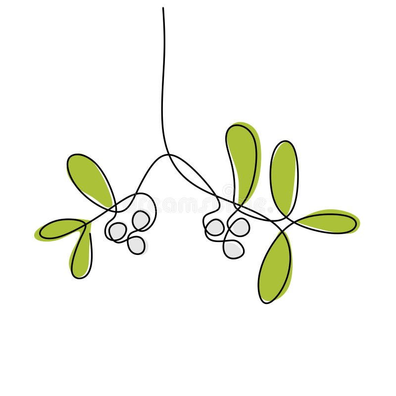Continuous One Line Drawing Mistletoe Stock Illustrations – 34 ...