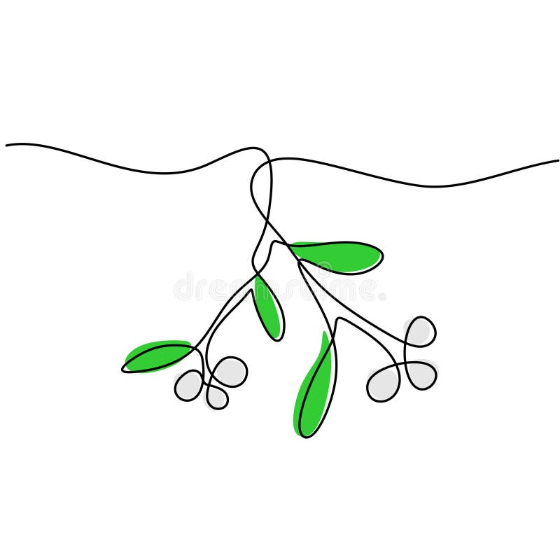 Mistletoe One Line Drawing Stock Illustrations – 65 Mistletoe One Line ...
