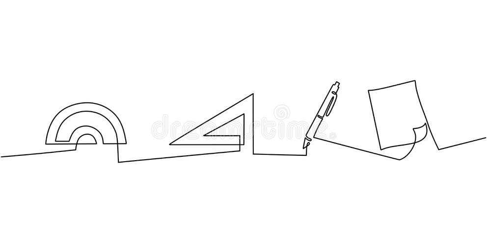 Single Line Drawing Pencil Ruler Stock Illustrations – 281 Single Line ...