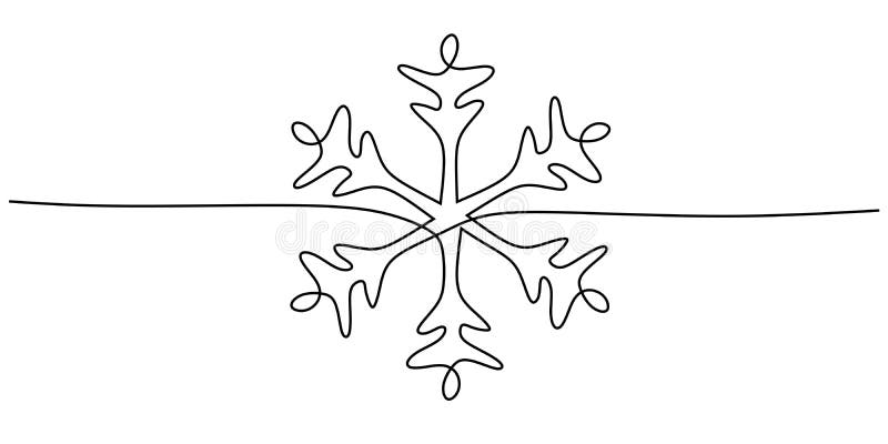 Single Line Drawing Snowflake Stock Illustrations – 518 Single Line ...