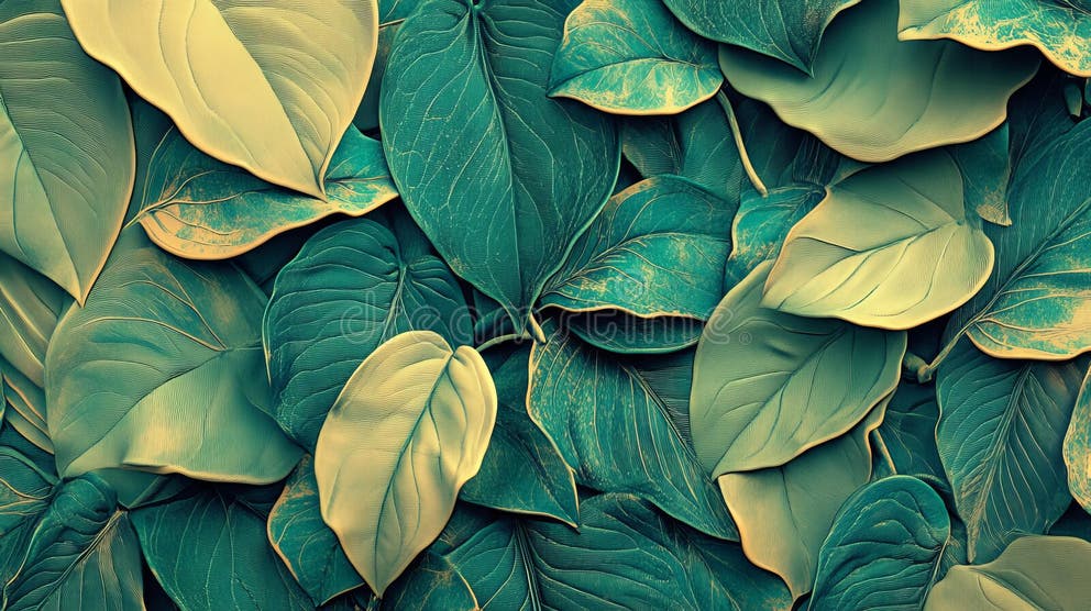 A Continuous Ornamental Design Featuring Stylized Leaves, Repeating ...