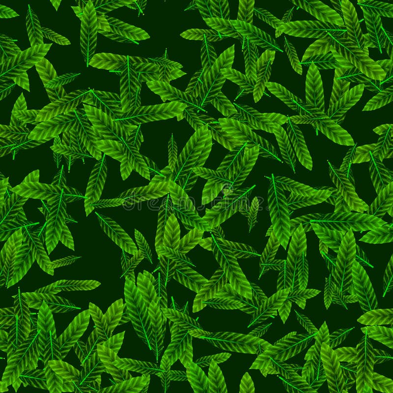 Continuous Pattern with Bright Leaves Stock Illustration - Illustration ...