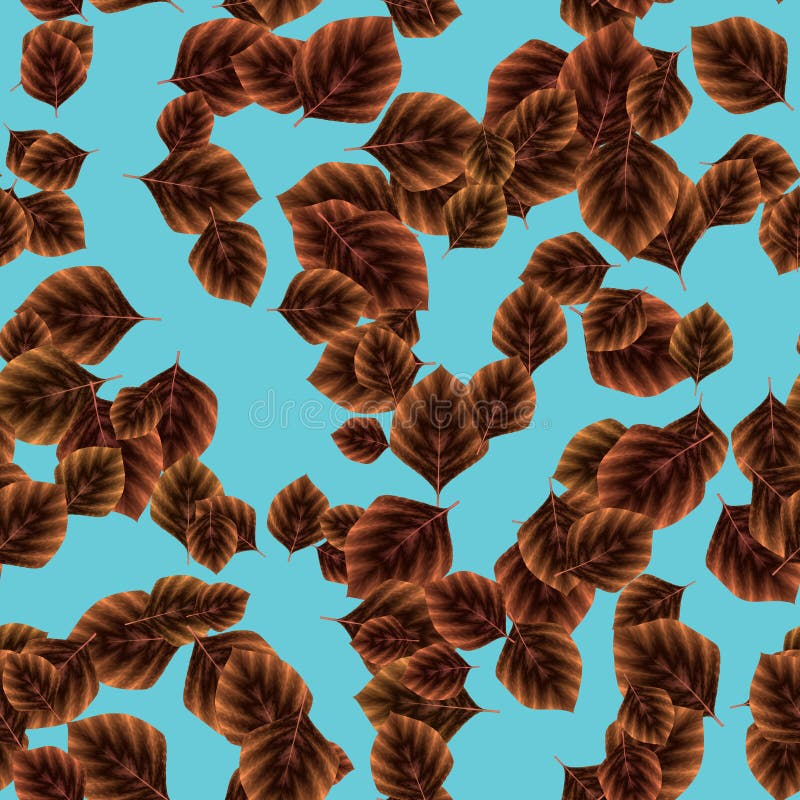 Continuous Pattern with Bright Leaves Stock Illustration - Illustration ...