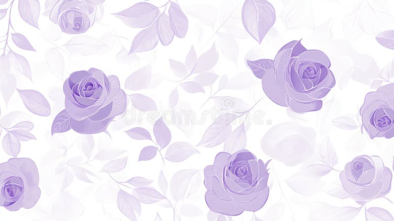 A Continuous Pattern Featuring Intricate Purple Flowers and Foliage on ...