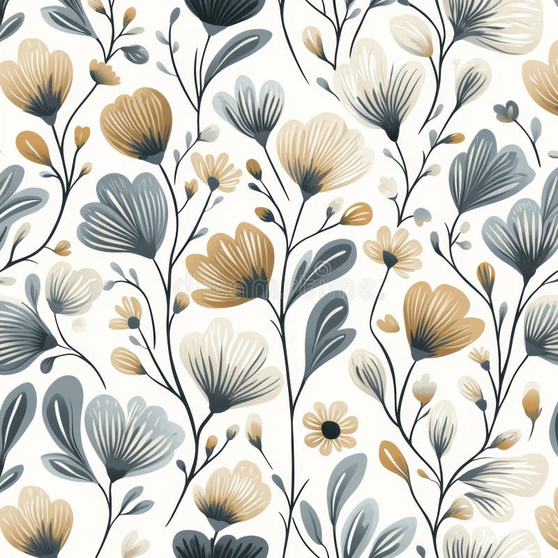 A Continuous Pattern of Flowers, Seamlessly Joined Together Stock Image ...