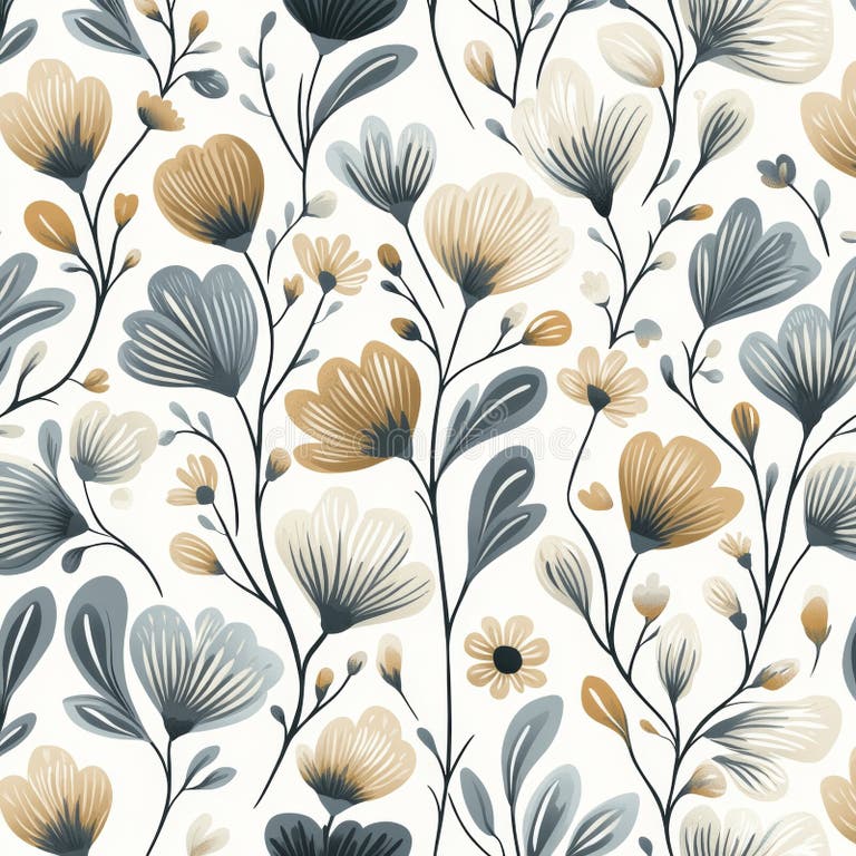 A Continuous Pattern of Flowers, Seamlessly Joined Together Stock Image ...