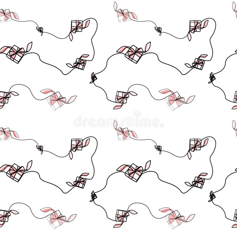 Continuous Pattern, Embroidery Hoop in One Line. Stock Illustration ...